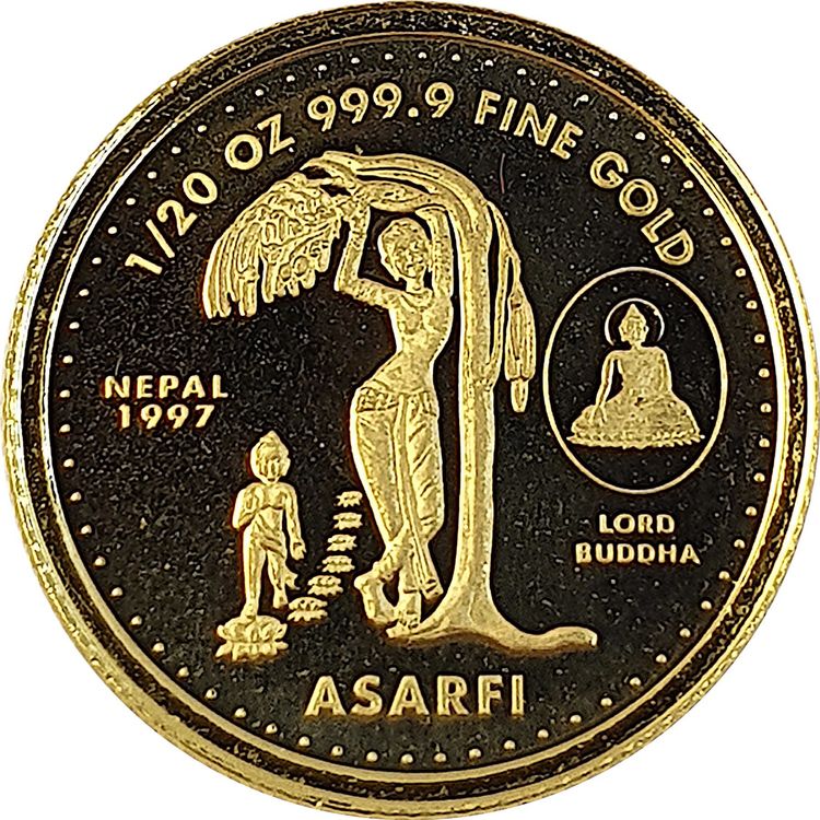 Goldmünze Nepal Asarfi Buddha | Acheter sur Ricardo