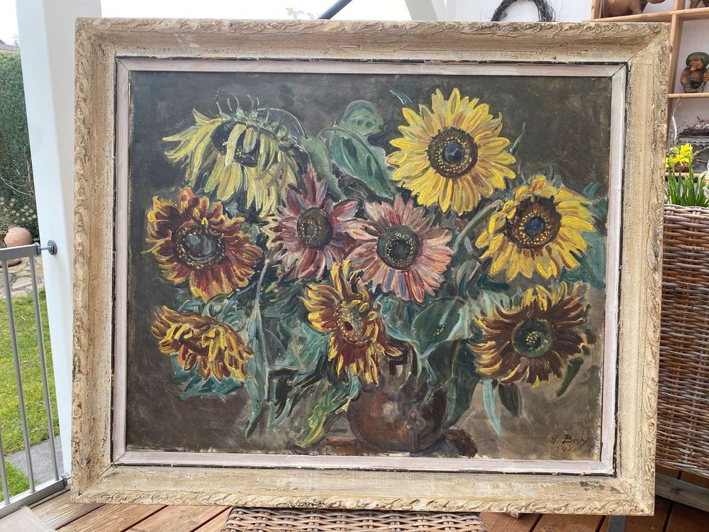 Grosses Ölgemälde Sonnenblumen Hanni Bay | Kaufen auf Ricardo