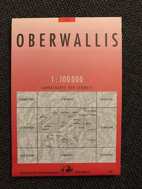Landkarte Oberwallis 1:100 000 | Kaufen auf Ricardo