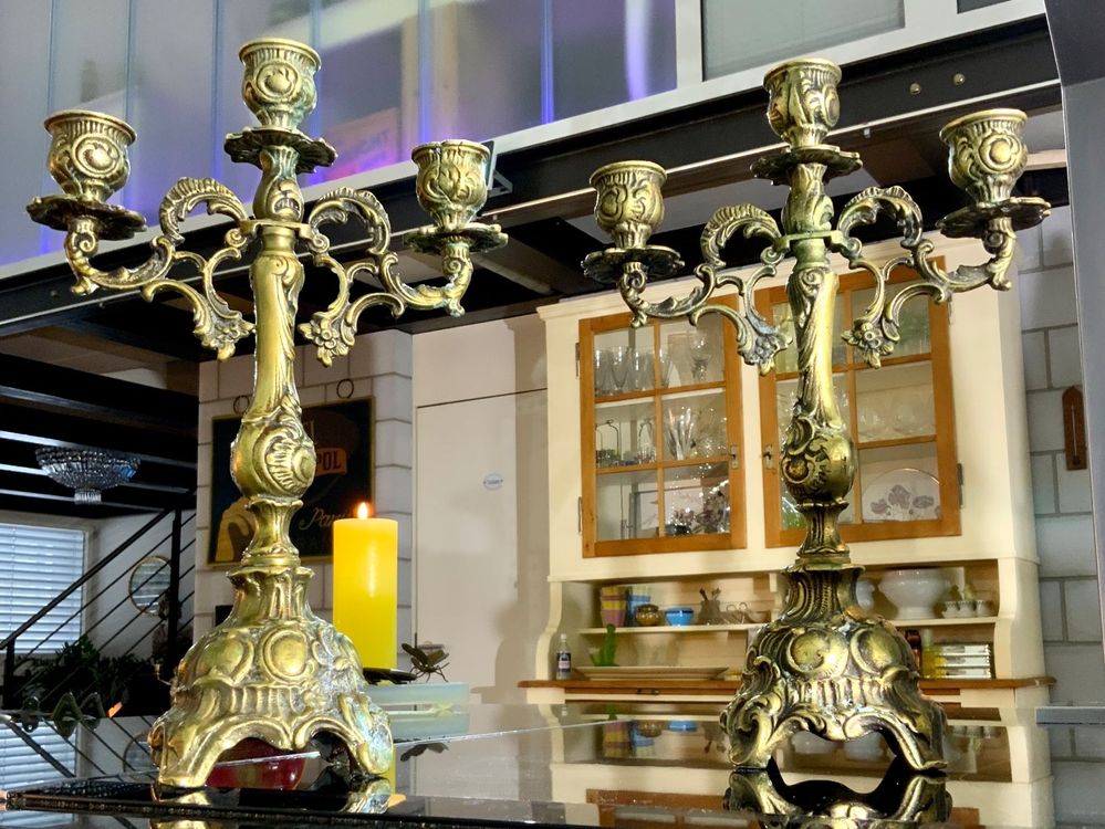 JUGENDSTIL 2 KERZENLEUCHTER BRONZE FRANKREICH UM 1900 | Kaufen auf Ricardo