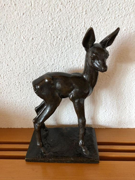 Bronzene Reh Skulptur von Arnold Huggler | Kaufen auf Ricardo