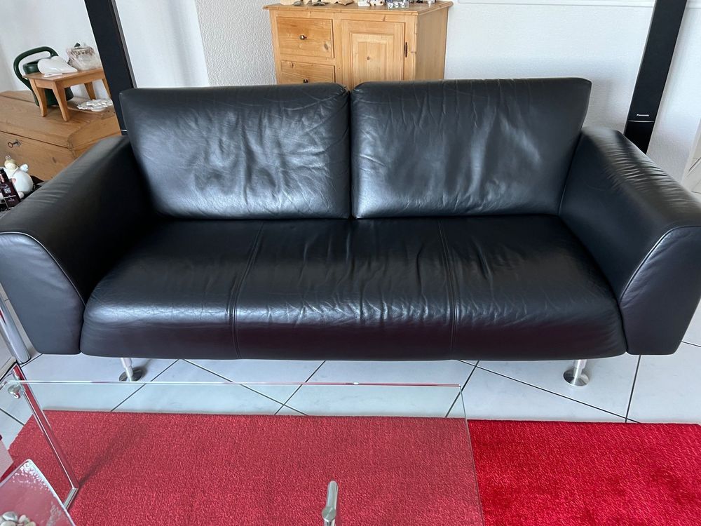 Rolf Benz Ledersofa mit Ottomane | Kaufen auf Ricardo