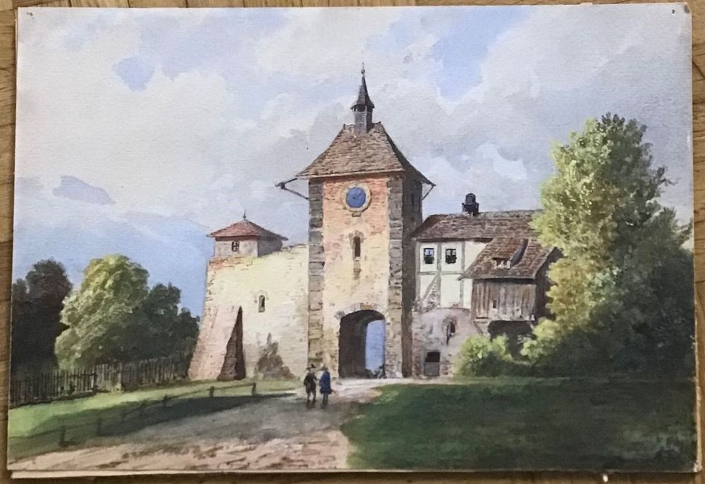 Antike Aquarell (Schloss) Unleserlich Signiert | Acheter sur Ricardo