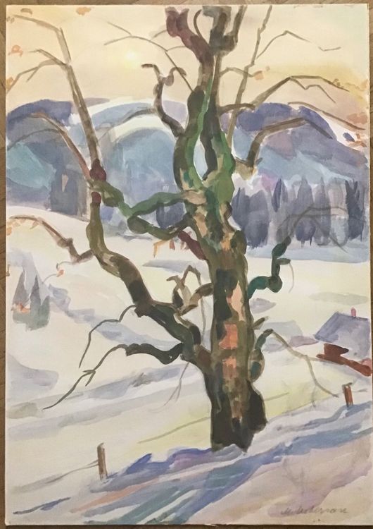 Maria UEBERSAX (1899-1989) Landschaft Aquarell Handsigniert | Kaufen auf Ricardo