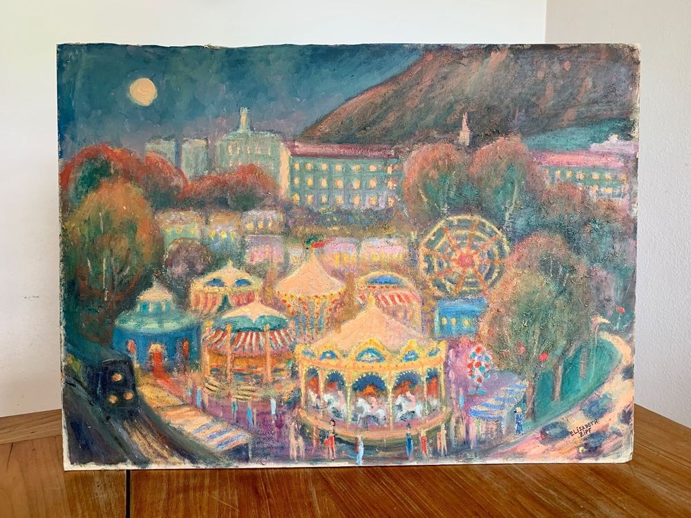 Original CH Elisabeth Zipf Ölgemälde beidseitig bemalt | Kaufen auf Ricardo