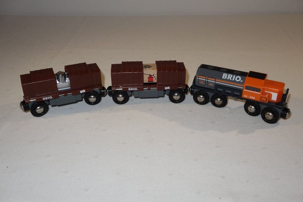 BRIO 33567 Diesellok Güterwagen Zug Ladung Holzeisenbahn | Acheter sur ...