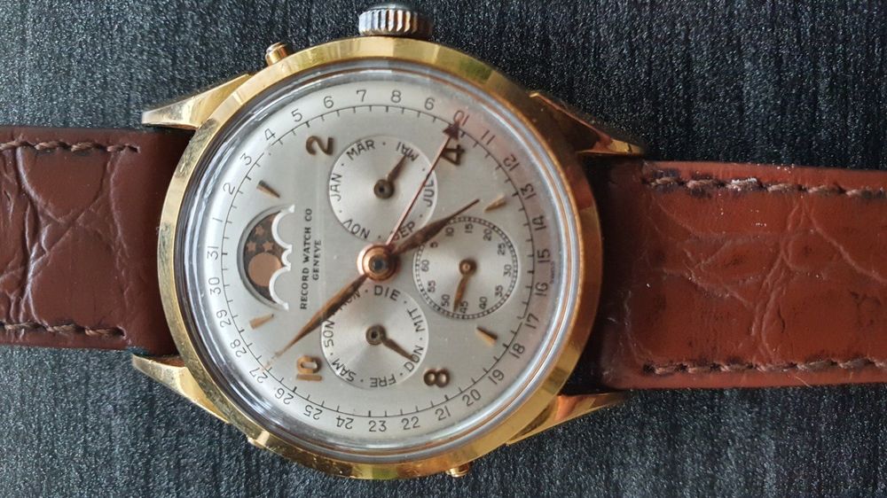 RECORD WATCH GENEVE CHRONOGRAPH &MONDPHASE | Acheter sur Ricardo