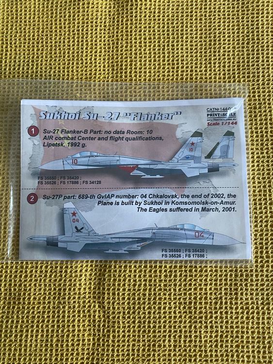 1/144 SUKHOI SU-27 FLANKER DECALS | Comprare su Ricardo
