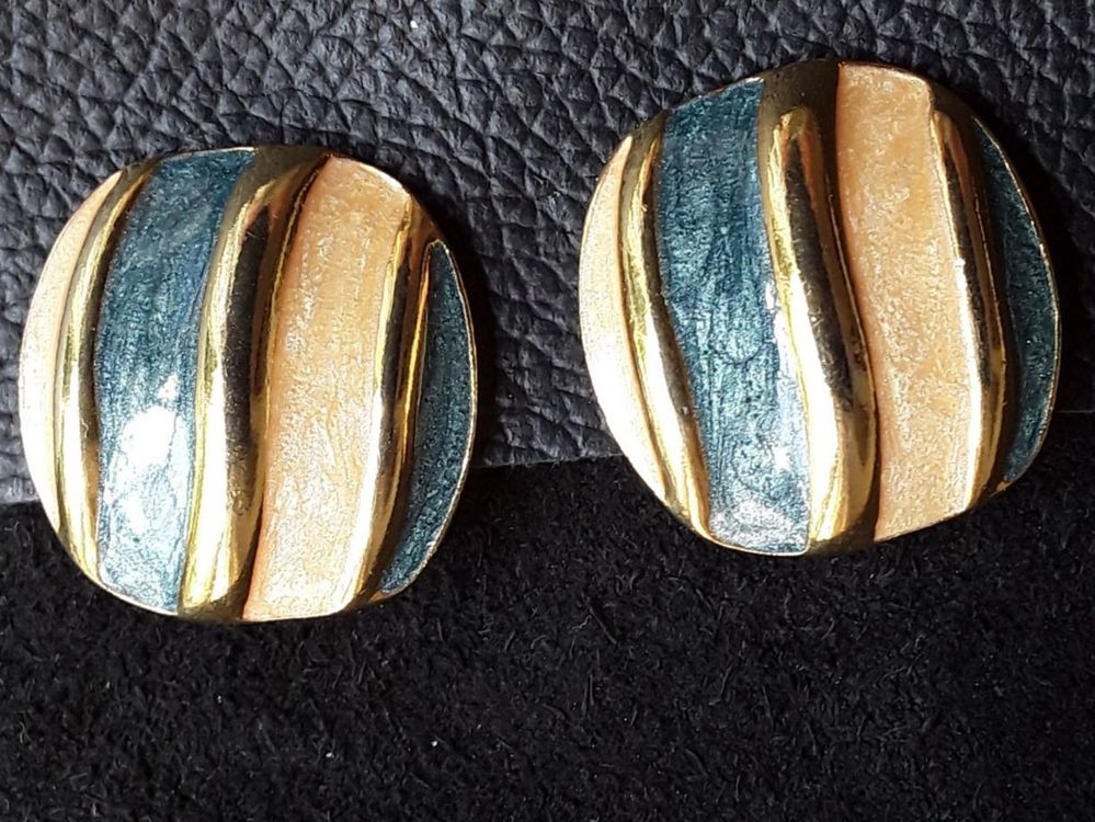 Vintage Email Ohrclips 70er Jahre | Kaufen auf Ricardo