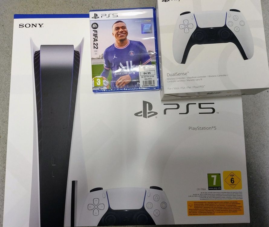 Sony PS5 +DualSense White Controller + FIFA 22 | Kaufen auf Ricardo
