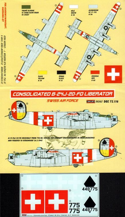 1/72 B-24J Swiss Air Force Decals | Kaufen auf Ricardo