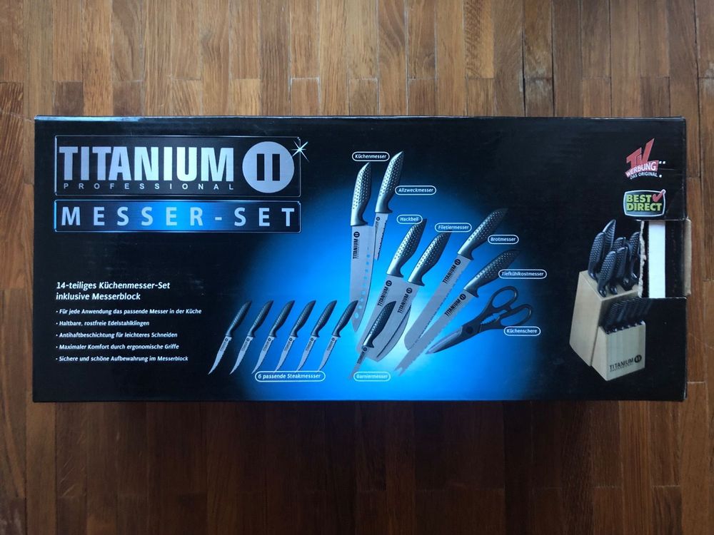 Titanium II Messer-Set Block 14 teilig Edelstahlklingen | Acheter sur ...