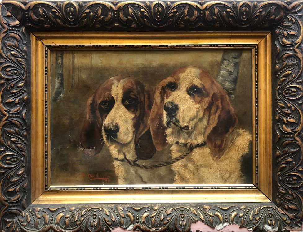 Antikes Gemälde Englische Jagdhunde | Kaufen auf Ricardo