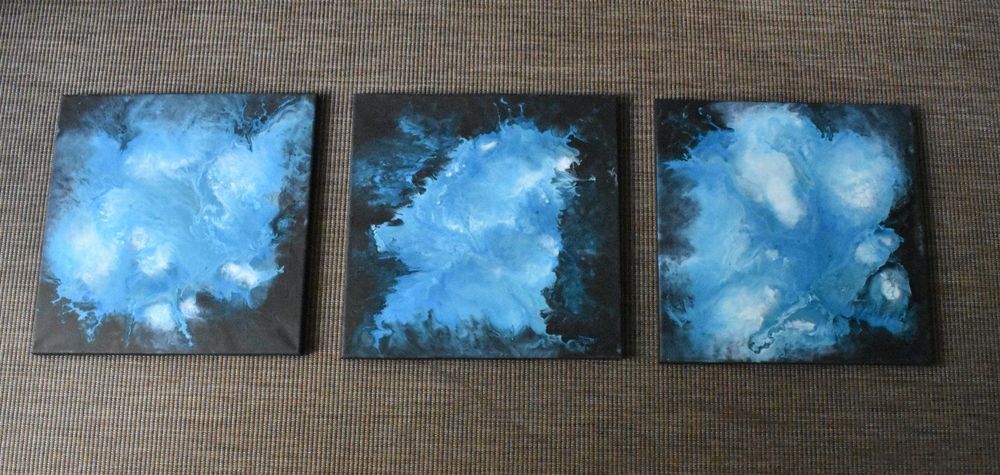 Original Gemälde Trilogy, Pouring Wasser, Kunst Bild New Art | Kaufen auf Ricardo