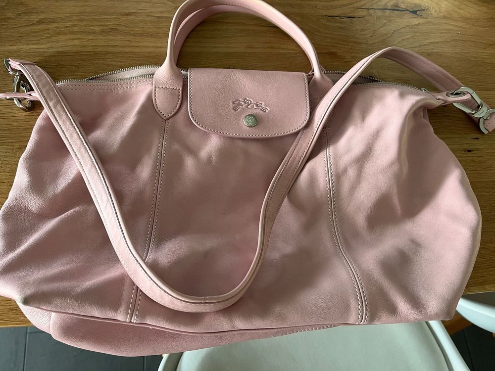 Sac Longchamp,Pliage, cuir, rose clair | Kaufen auf Ricardo