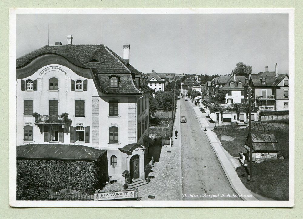Wohlen AG Bahnhofstrasse mit Restaurant Feldschlösschen 1937 | Acheter ...