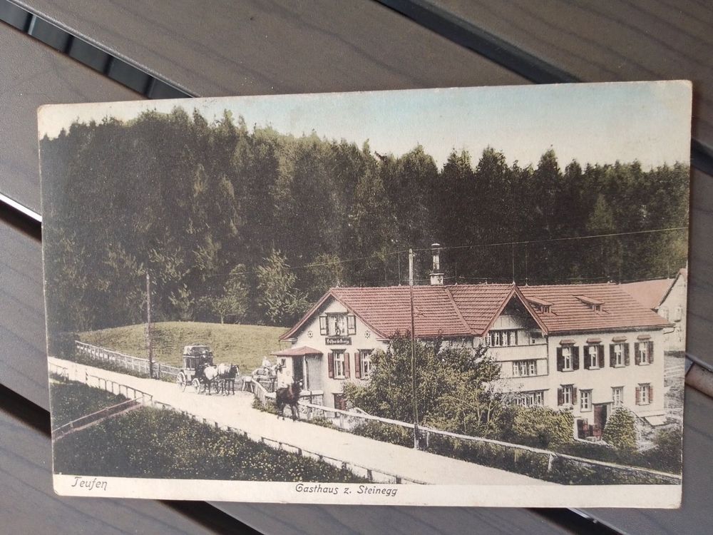 Alte PK / Teufen - Gasthaus zur Steinegg / gelaufen 1908 | Kaufen auf Ricardo