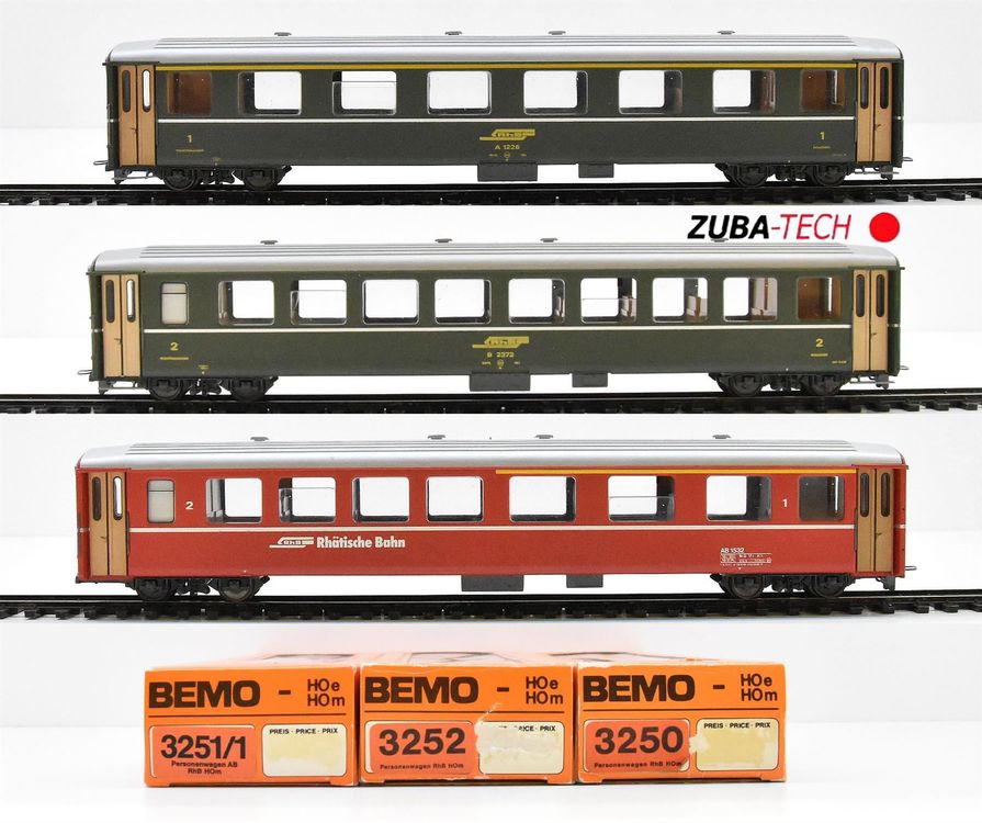 Bemo 3x Personenwagen EW I RhB H0m GS OV | Acheter sur Ricardo