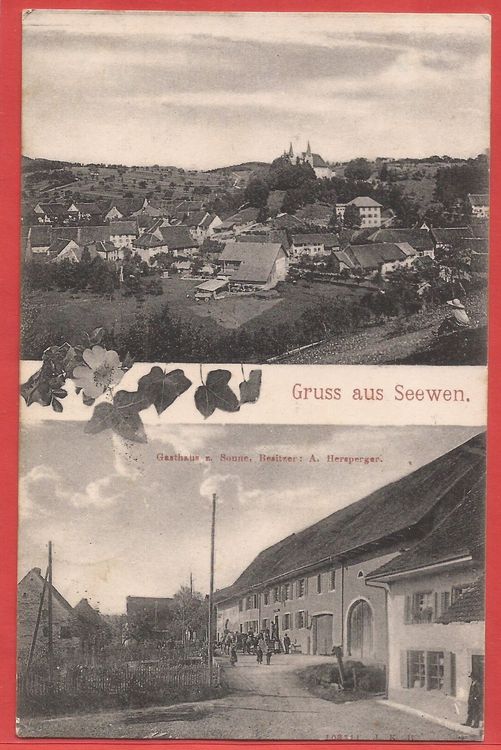 Seewen SO - Gasthaus zur Sonne - 1910 - Gruss aus Seewen | Comprare su ...