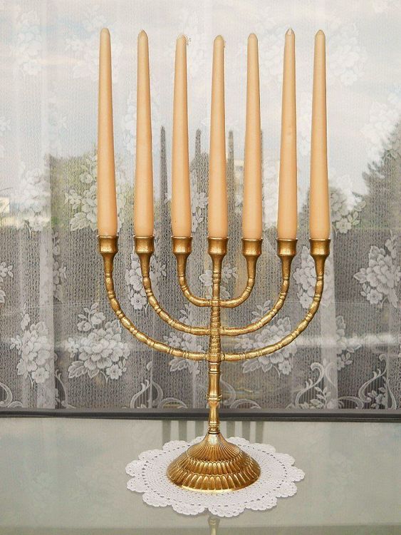 29cm original jüdischer David Messing Kerzenständer *MENORA* | Kaufen ...