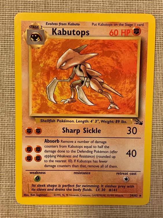 Pokemon Kabutops Rare Fossil ENG 24/62 | Kaufen auf Ricardo