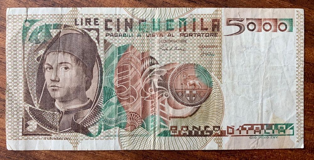 Banknote Italien 5000 Lire 1980 Messina | Kaufen auf Ricardo