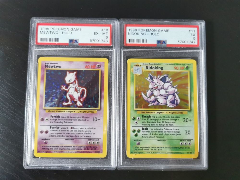Pokémon Mewtwo Holo PSA 6 + Nidoking Holo PSA 5 Base Set | Kaufen auf ...