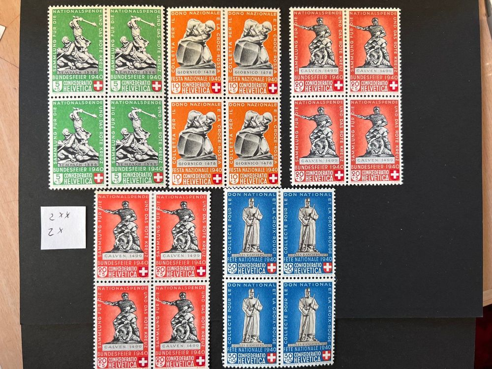 5 blocs de 4 neufs Pro Patria 1940 selon photo | Kaufen auf Ricardo