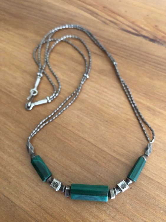 Silber Kette mit Malachit | Kaufen auf Ricardo