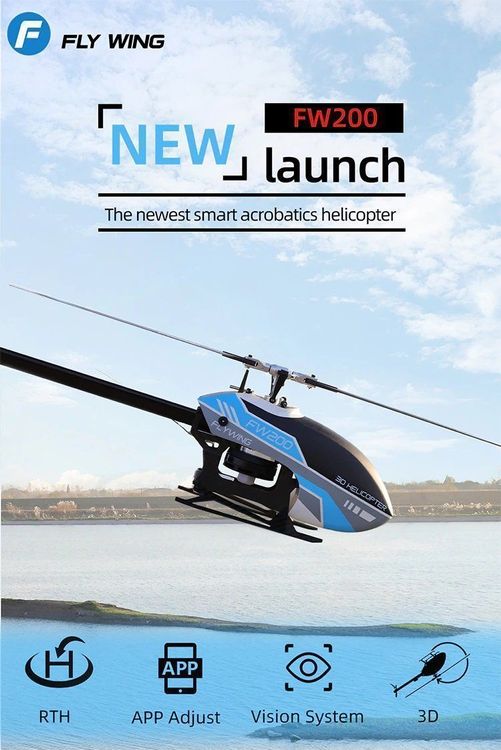 NEU!! FLYWING FW200 H1 V2 Gyro 3D RC Heli Blau Komplettset! | Kaufen ...