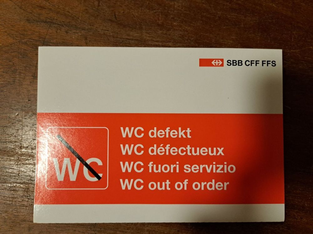Aufkleber SBB WC defekt (CFF FFS Zug Bahn Bahnhof) | Comprare su Ricardo