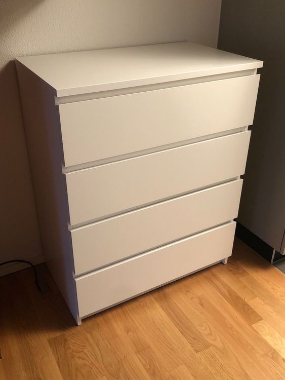MALM Kommode mit 4 Schubladen, weiß, 80x100 cm | Kaufen auf Ricardo