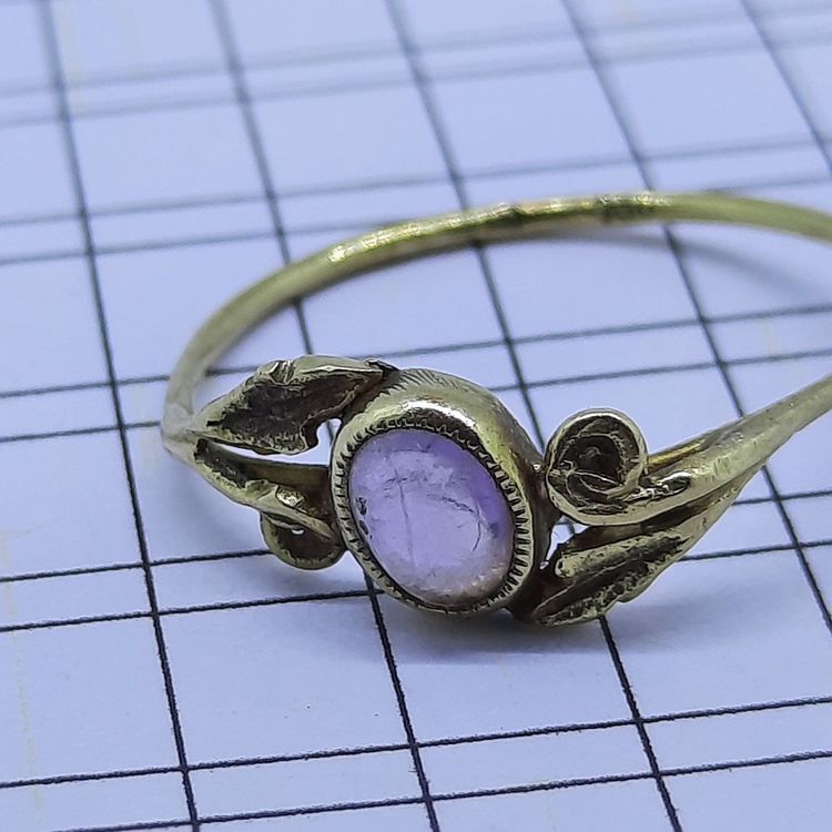 Filigraner Goldring mit Sativ Edelstein | Acheter sur Ricardo