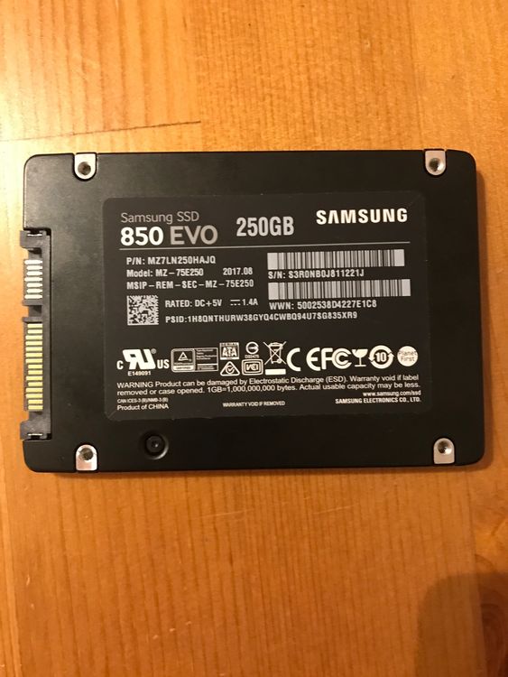 Samsung SSD 250GB 850 Evo | Kaufen auf Ricardo