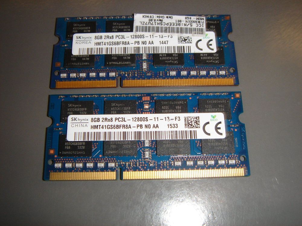 2 stück 8gb ddr3 PC3L RAM für Laptop. | Kaufen auf Ricardo