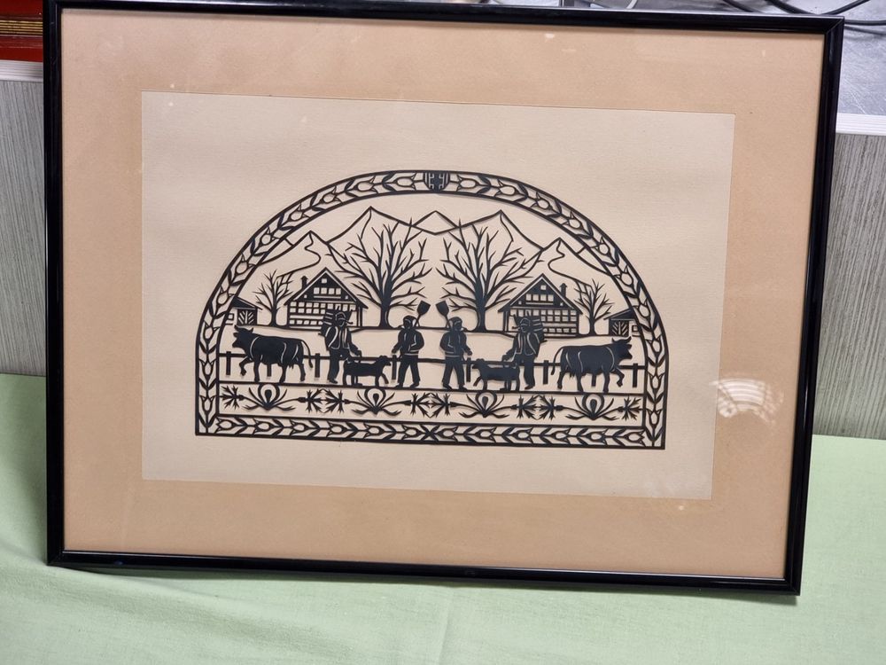 Schöne Scherenschnitt aus Schweizer Bauernhof | Kaufen auf Ricardo