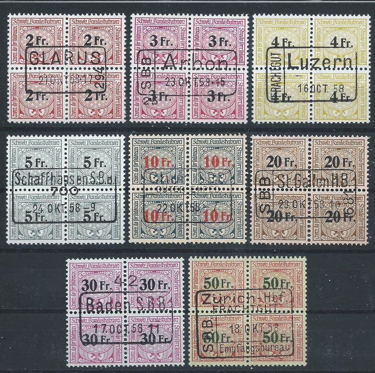 Eisenbahn 4erblockserie versch. Stationsstempel KW 1000+++ | Kaufen auf Ricardo