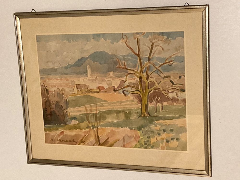 Rudolf Urech 1930 (1888-1951) Aquarell Landschaft und Dorf | Acheter sur Ricardo