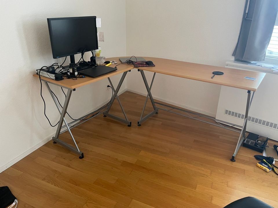Computer Desk with Keyboard Drawer, L-shape | Kaufen auf Ricardo