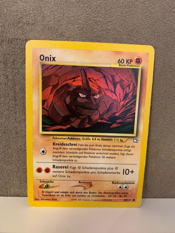 Pokemon Onix Neo Genesis DE 69/111 | Kaufen auf Ricardo