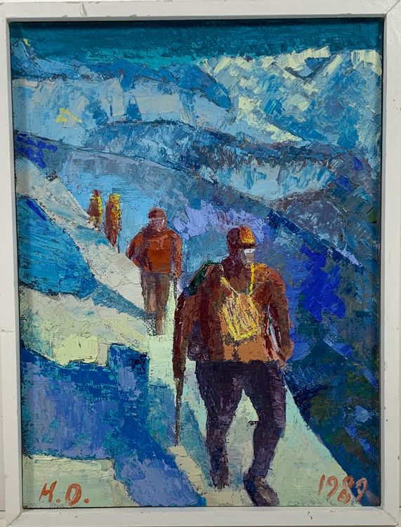 Bergsteiger Gemälde monogrammiert H.O | Kaufen auf Ricardo