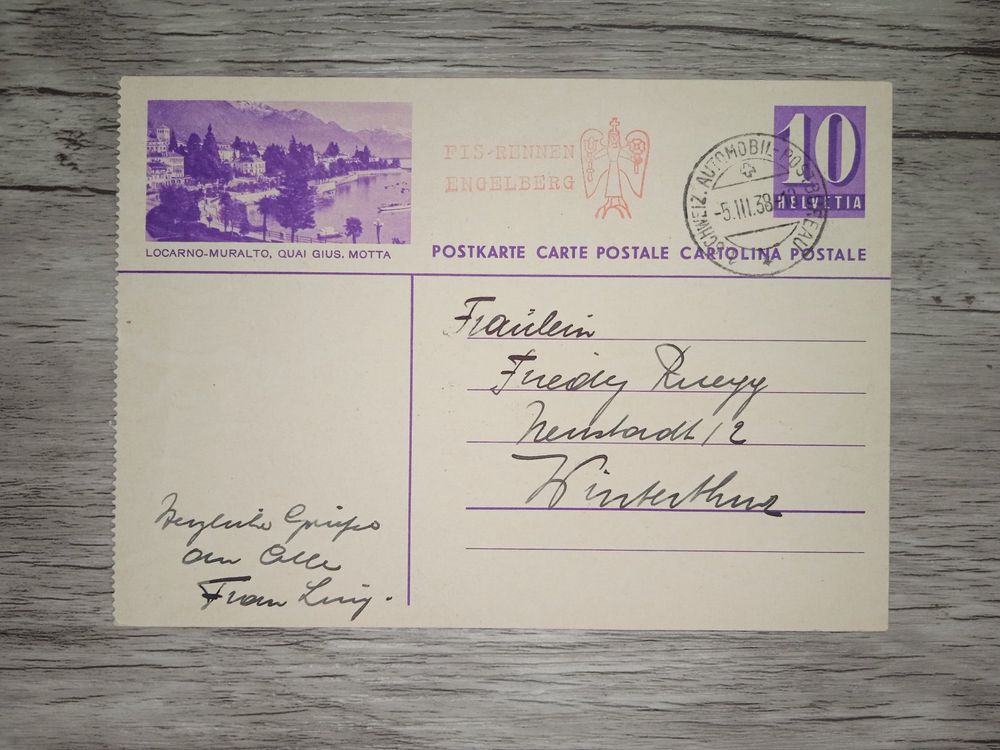 TR16 Carte Postale + Timbre Suisse 1938 | Kaufen auf Ricardo