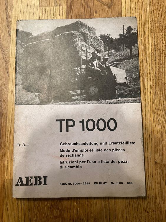 Betriebsanleitung Ersatzteilliste | Kaufen auf Ricardo