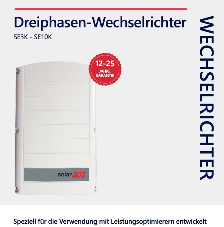 Wechselrichter SolarEdge SE9K-RW0TEBEN4-SetApp 12J Garantie | Acheter sur Ricardo