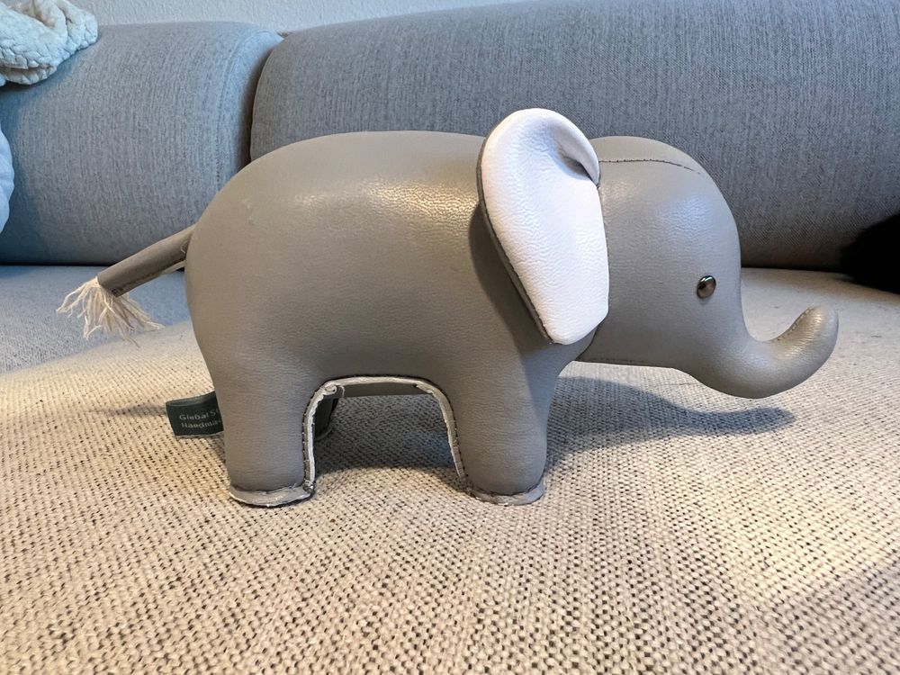 Züny Elefant aus Kunstleder. Neu. Grau. Briefbeschwerer/Deko | Kaufen ...