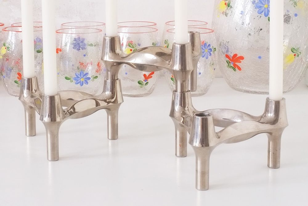 3 Kerzenständer Nagel Quist BMF, Combi-Leuchter 60er | Acheter sur Ricardo