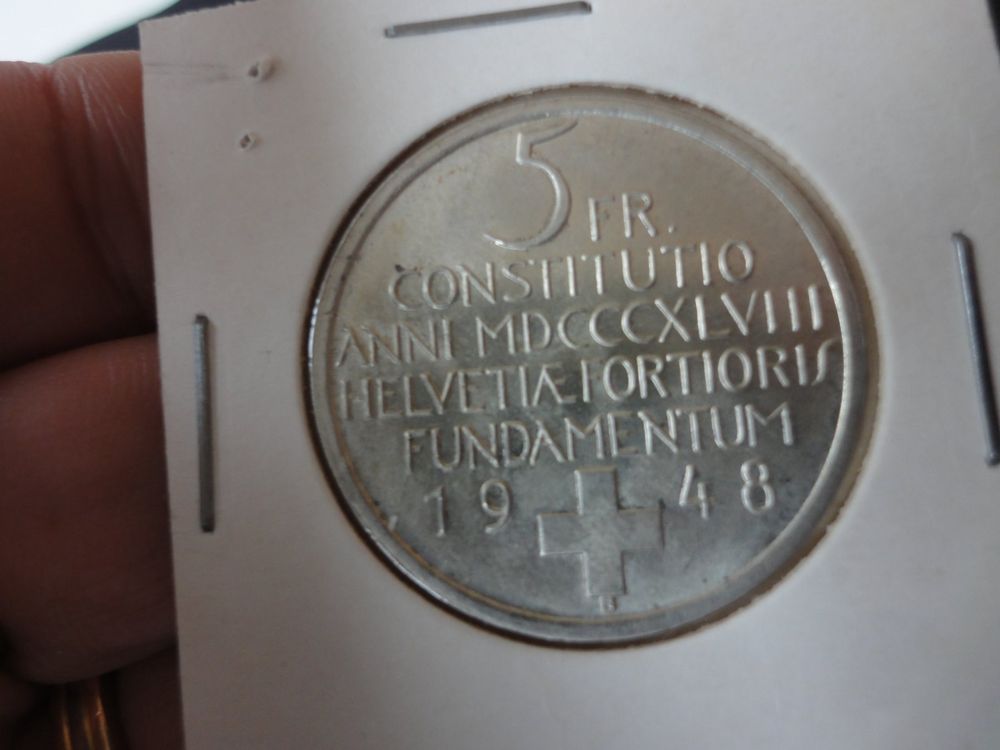 5 Franken Münze 100 Jahre Bundesverfassung, 1948 | Acheter sur Ricardo