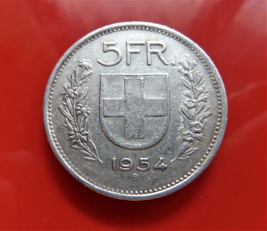 Alter SCHWEIZER 5 Fr / 1954 SILBER Münze | Kaufen auf Ricardo
