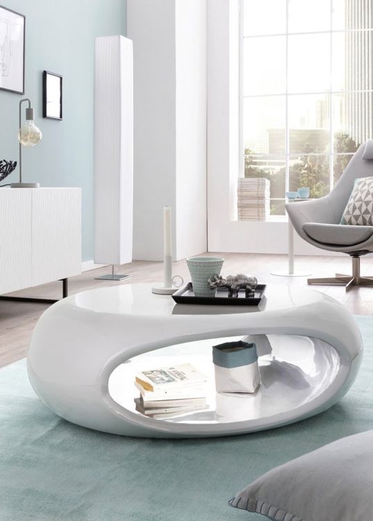 Couchtisch Weiss Hochglanz Oval