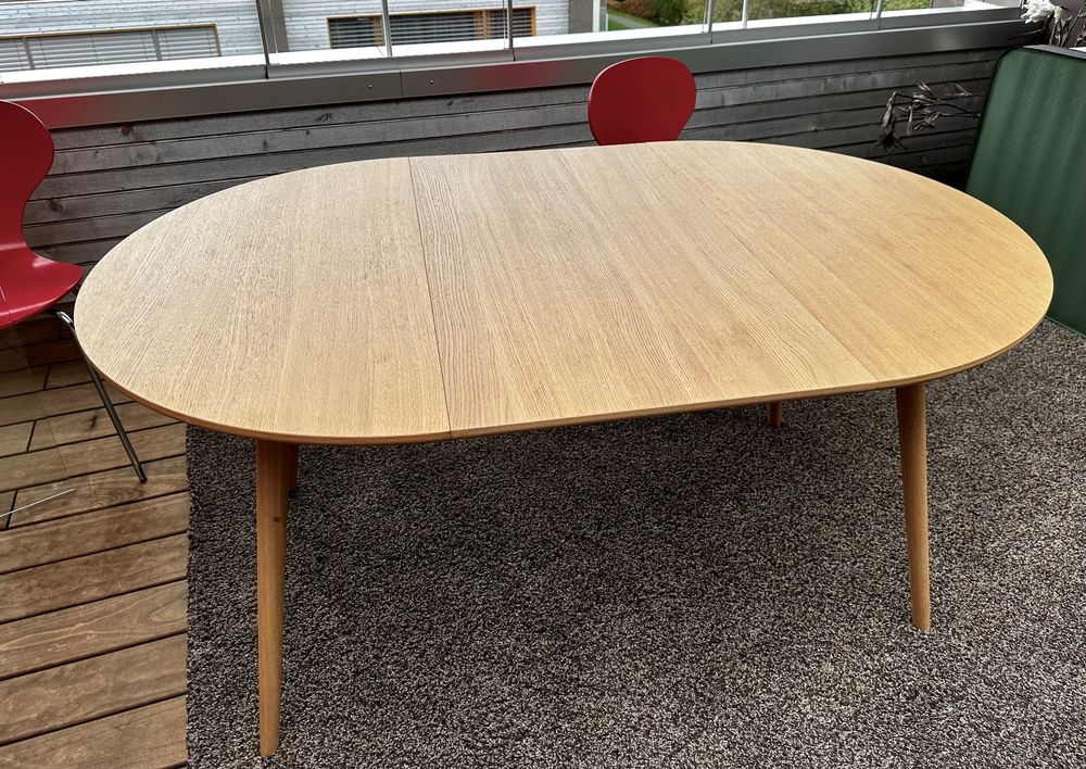 Runder Ausziehtisch, Eiche (105cm, ausgezogen 160cm) | Acheter sur Ricardo